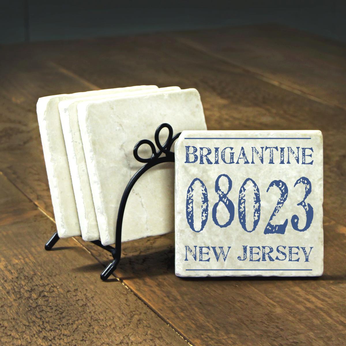Blue Text Zip Code Marble Coasters - CM326 — Paint the Town, Inc.