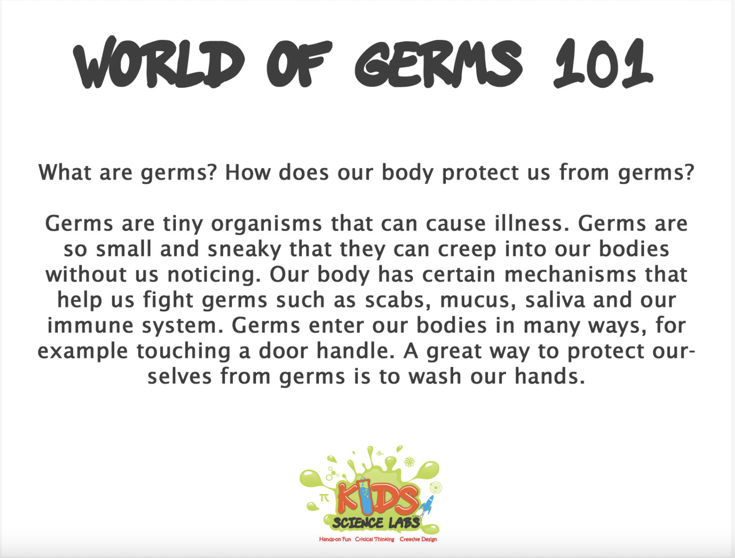 Microbiology begins with Germs and Viruses — Kids Science Labs