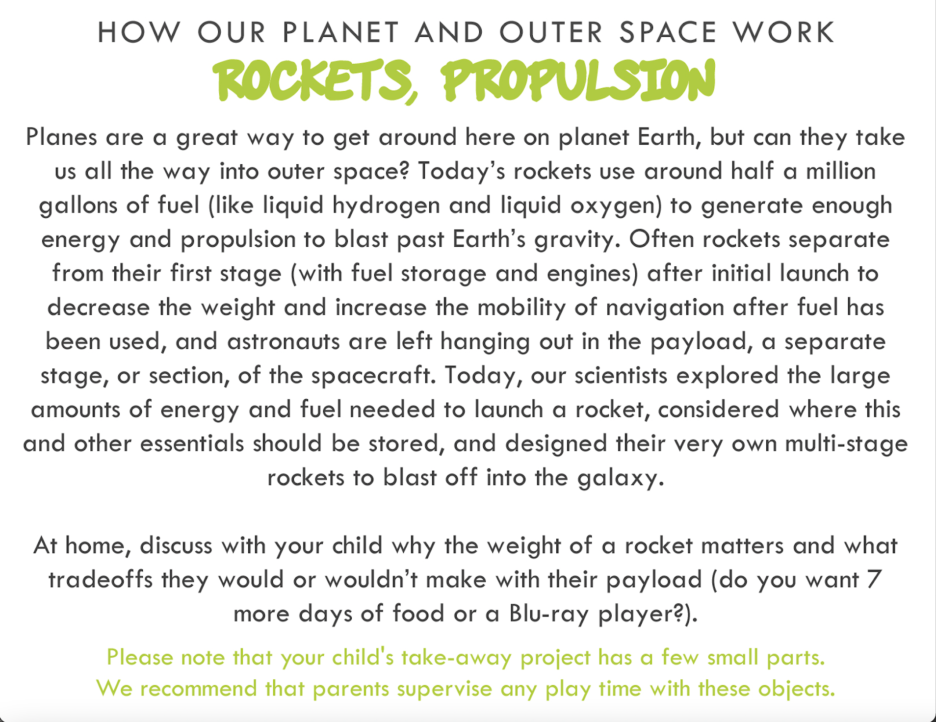 Day 5 - Rockets and Propulsion — Kids Science Labs