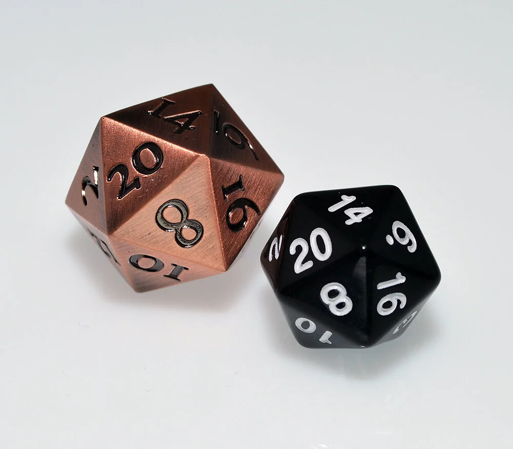 Grey And Copper D20