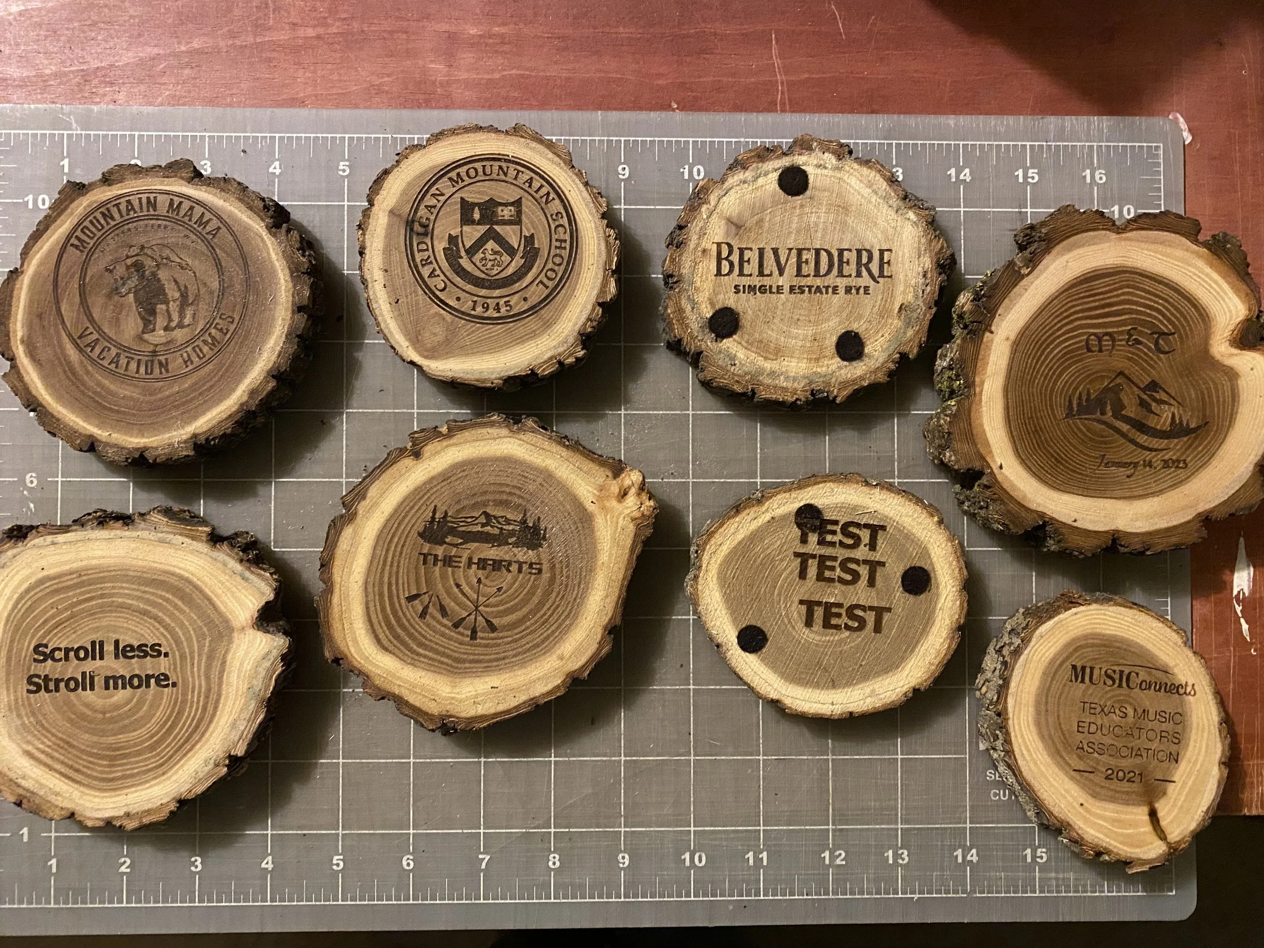 Custom laser engraved wooden coasters — Lasers make it awesome Laser ...