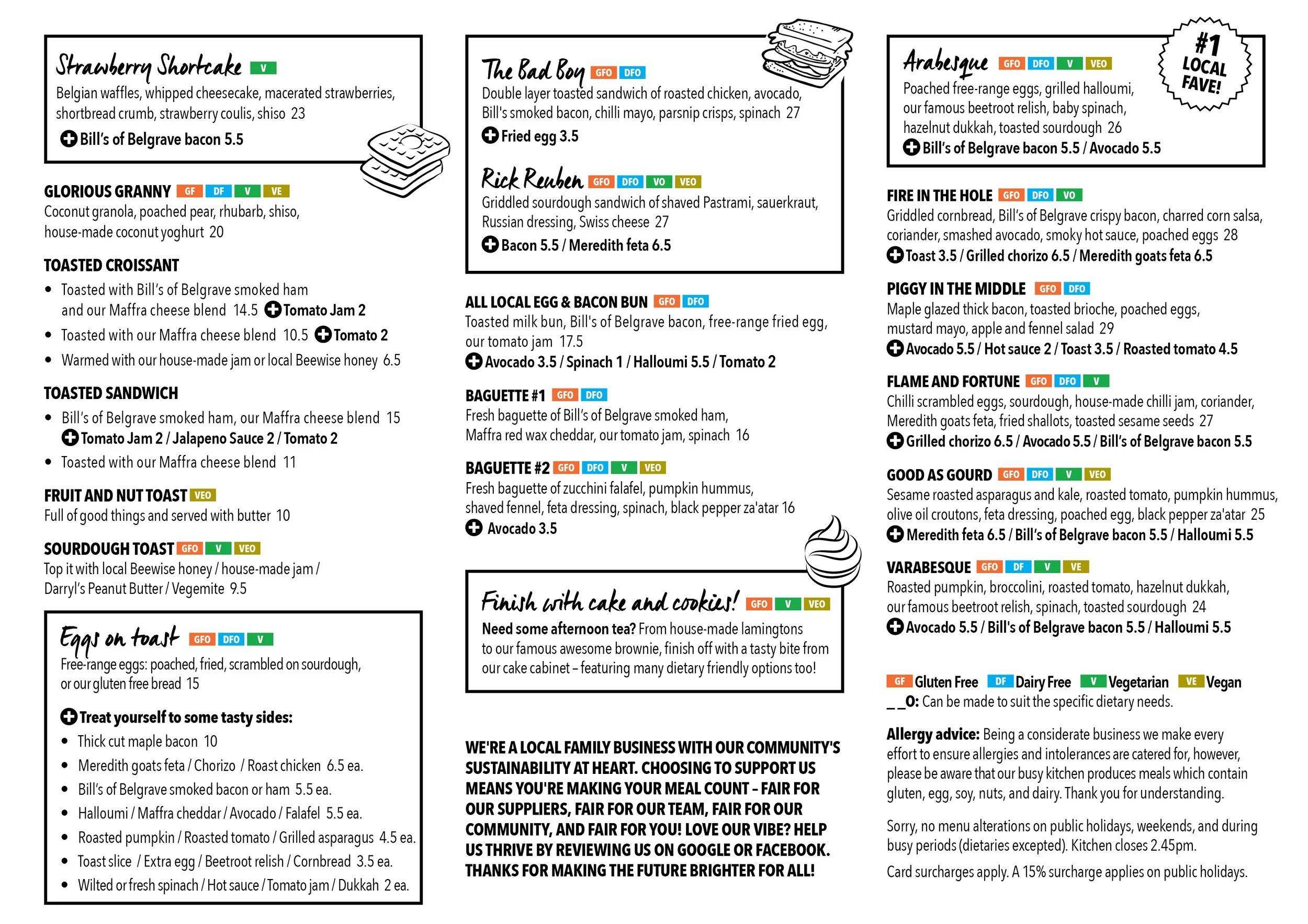 Menu — The General Food Store