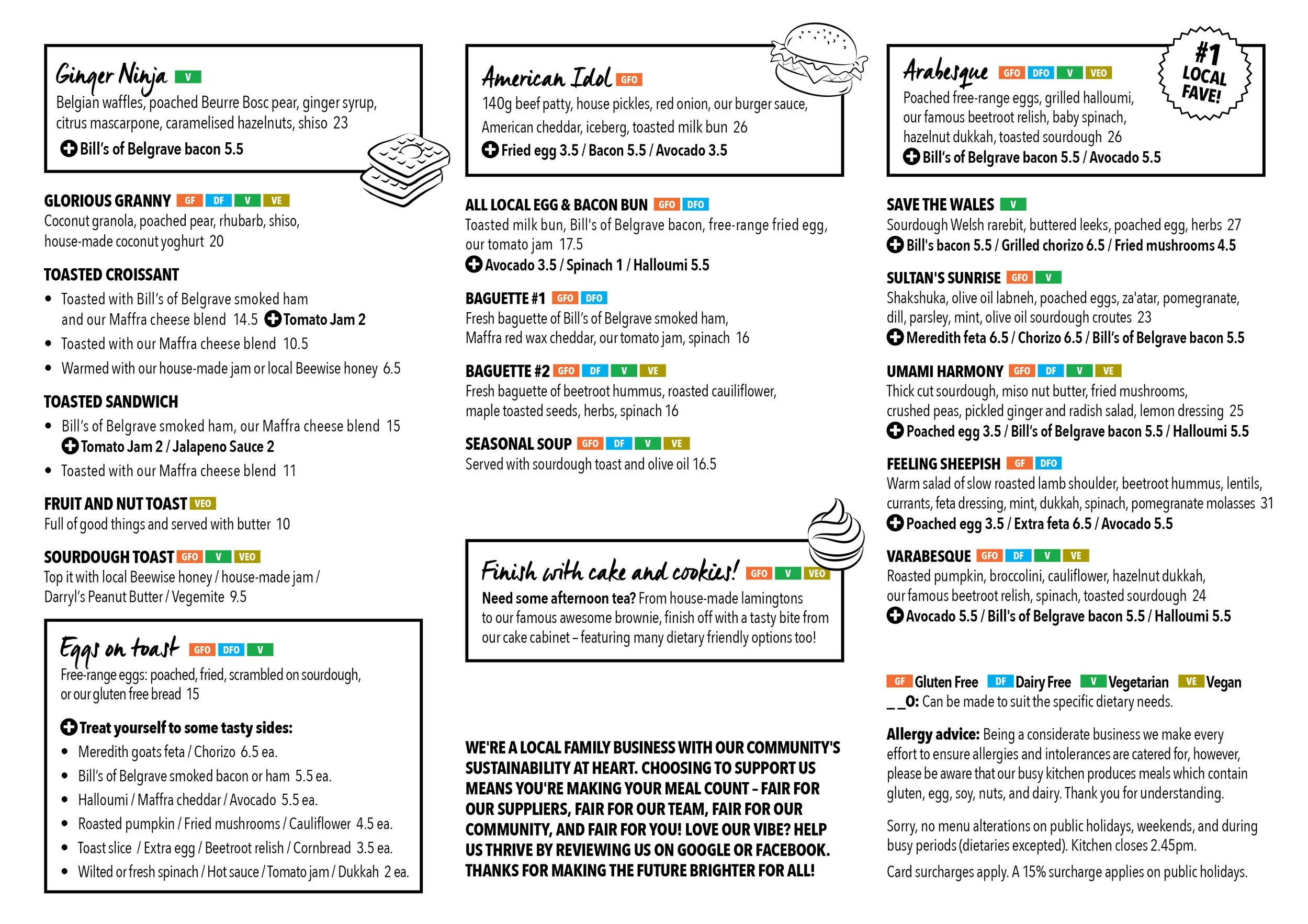 Menu — The General Food Store