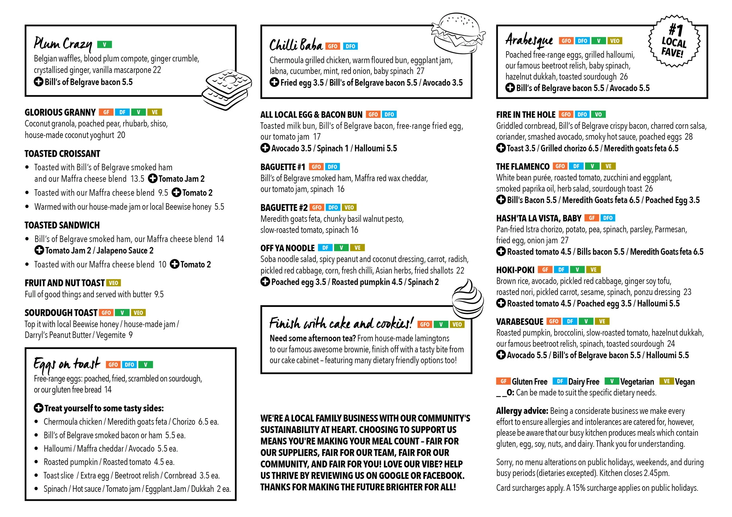 Menu — The General Food Store