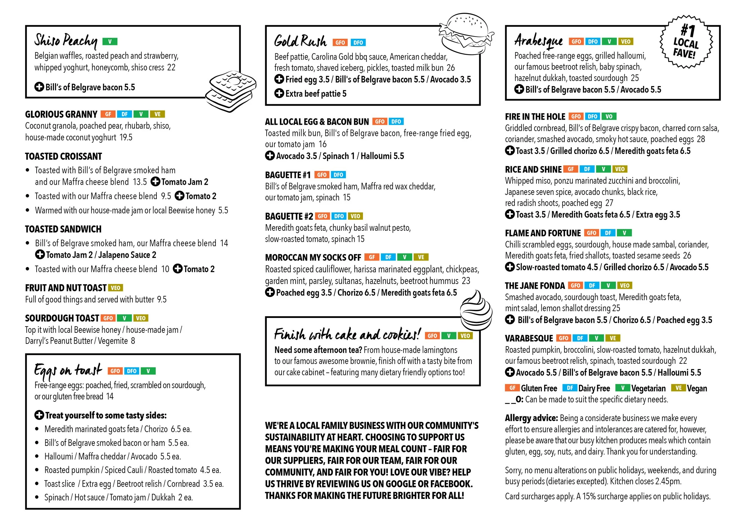 Menu — The General Food Store