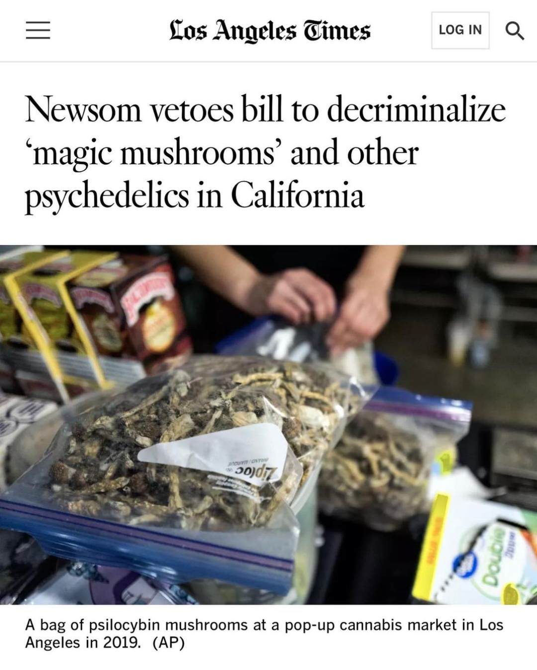 Gov. Gavin Newsom vetoed California Senate Bill 58 — Paul Stamets