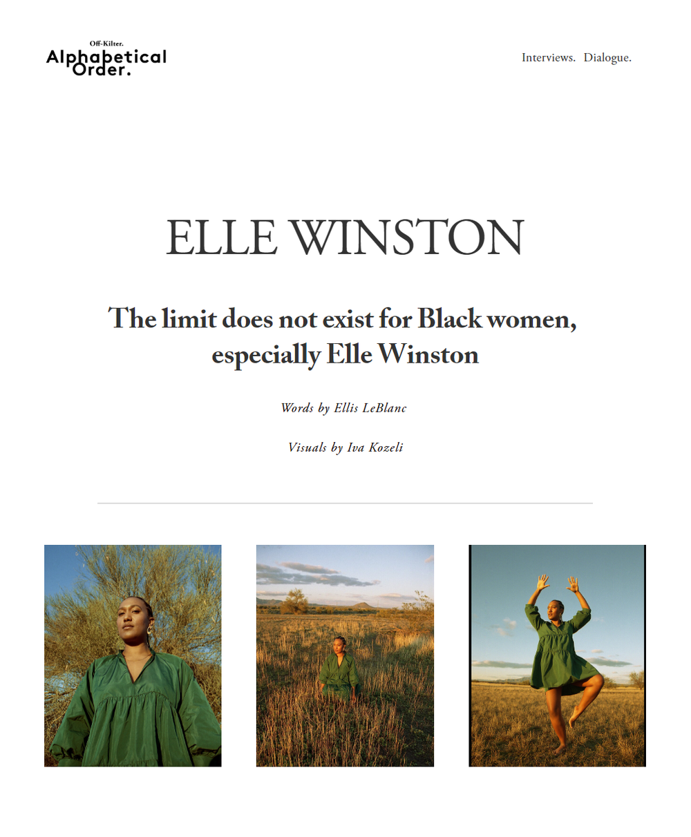 Elle x Alphabetical Order — elle winston