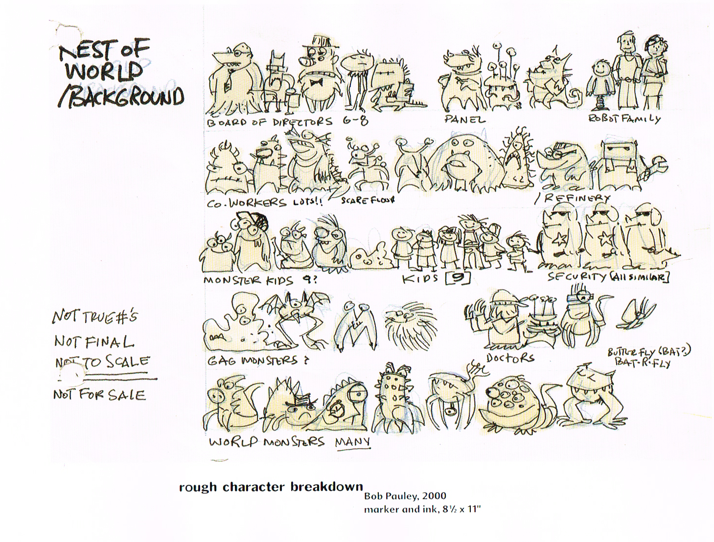 Monsters, Inc Monster Line up — Alex Escobar | Art & Animation