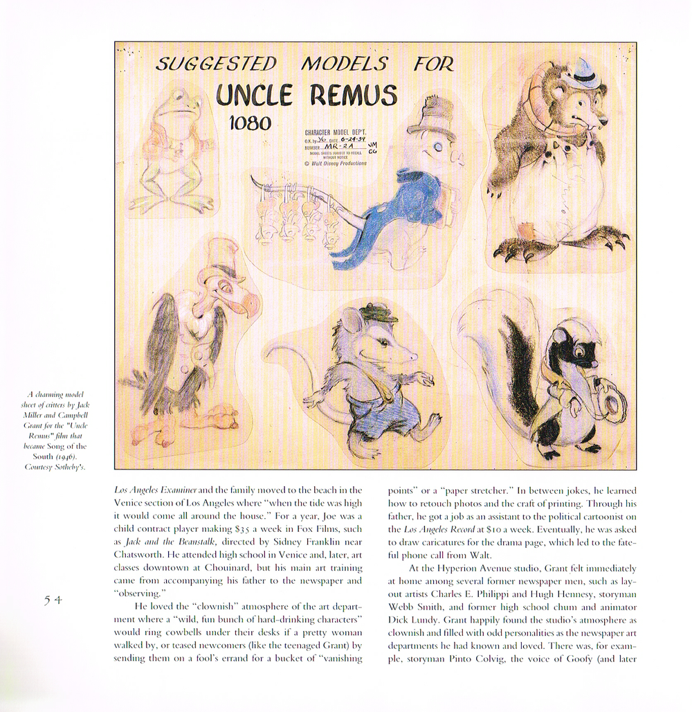 Joe Grant and the Character Model Department — Art & Animation
