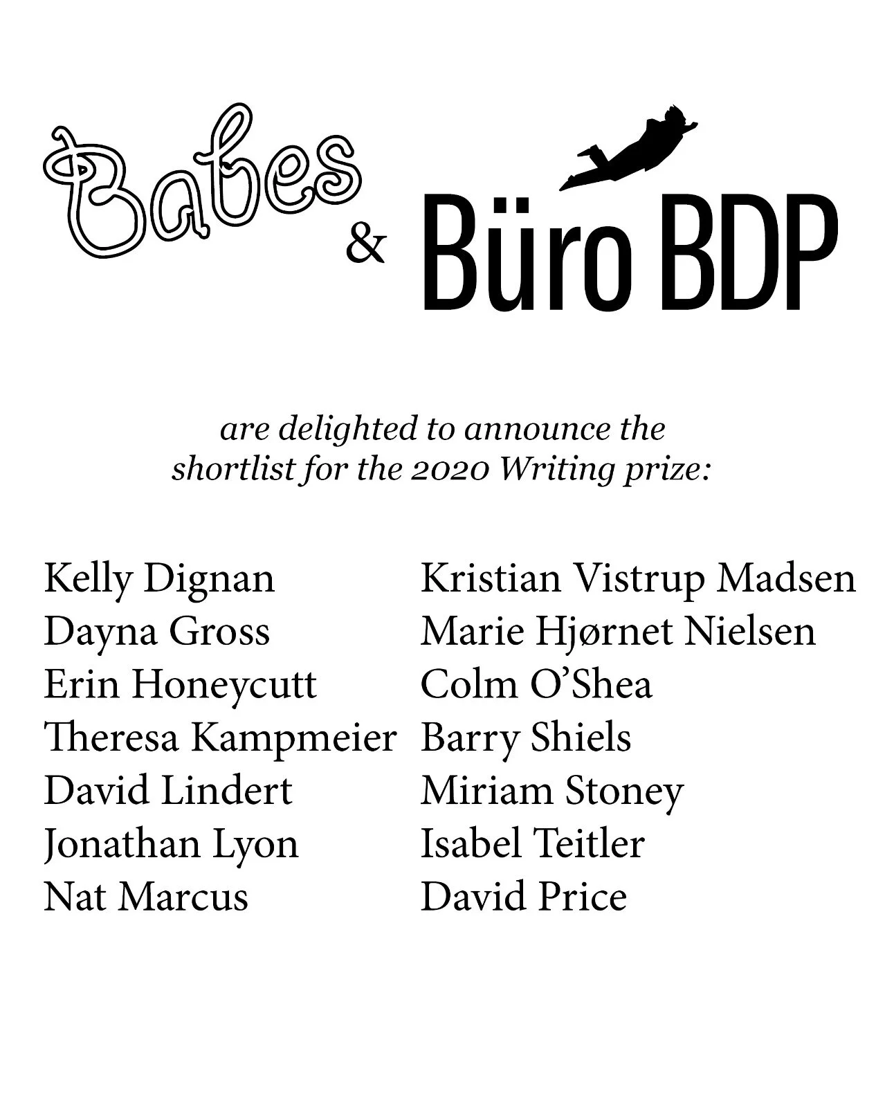 The 2020 Büro BDP Writing Prize — Büro BDP