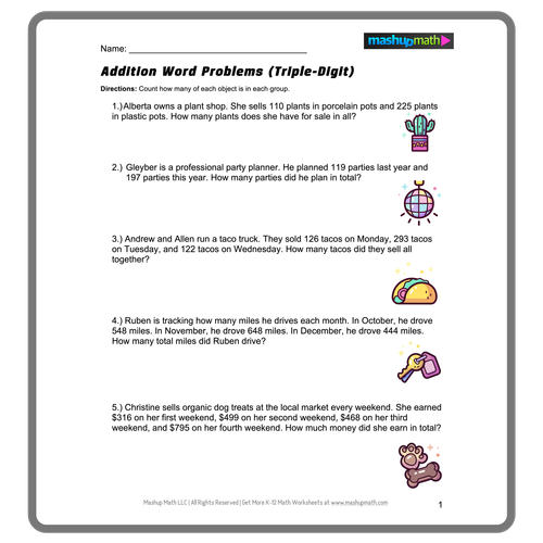Free Addition Worksheets—Printable with Answers — Mashup Math