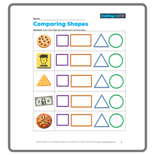 Free Shapes Worksheets—Printable — Mashup Math