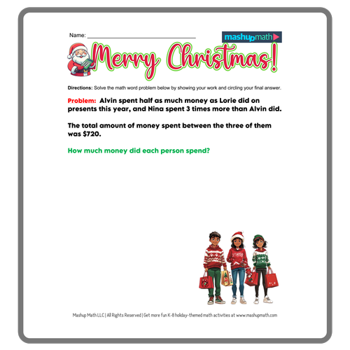 Christmas Math Worksheets for K-8—Printable with Answers — Mashup Math