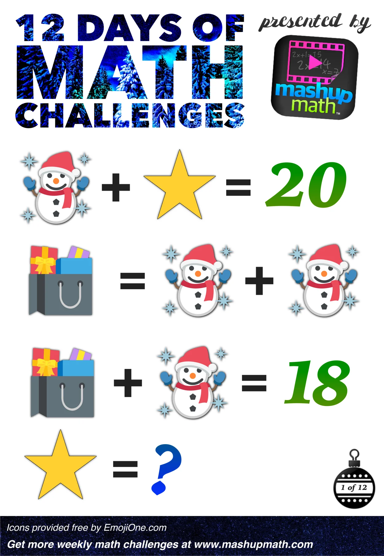Are You Ready for 12 Days of Holiday Math Challenges? — Mashup Math