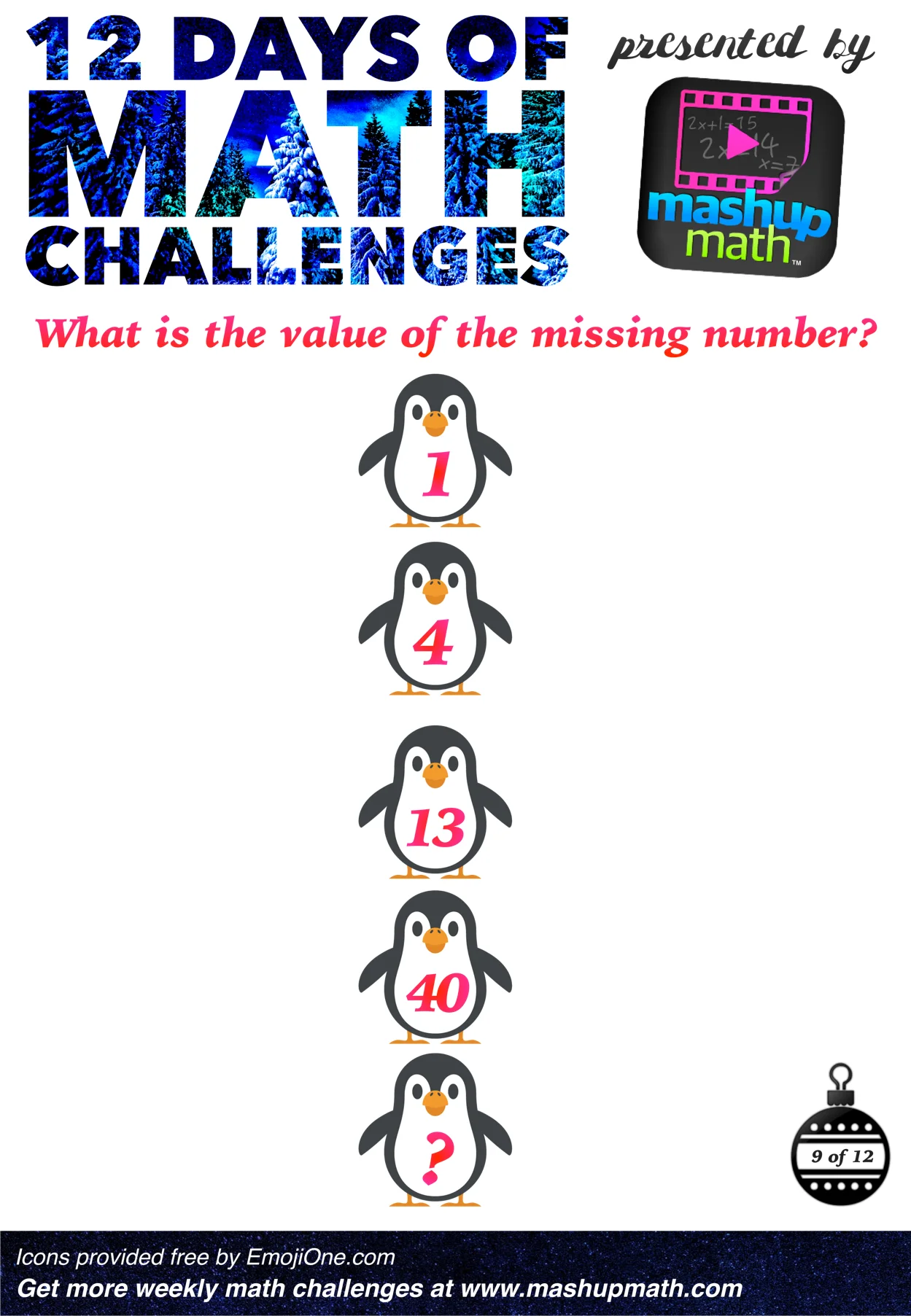 Are You Ready for 12 Days of Holiday Math Challenges? — Mashup Math