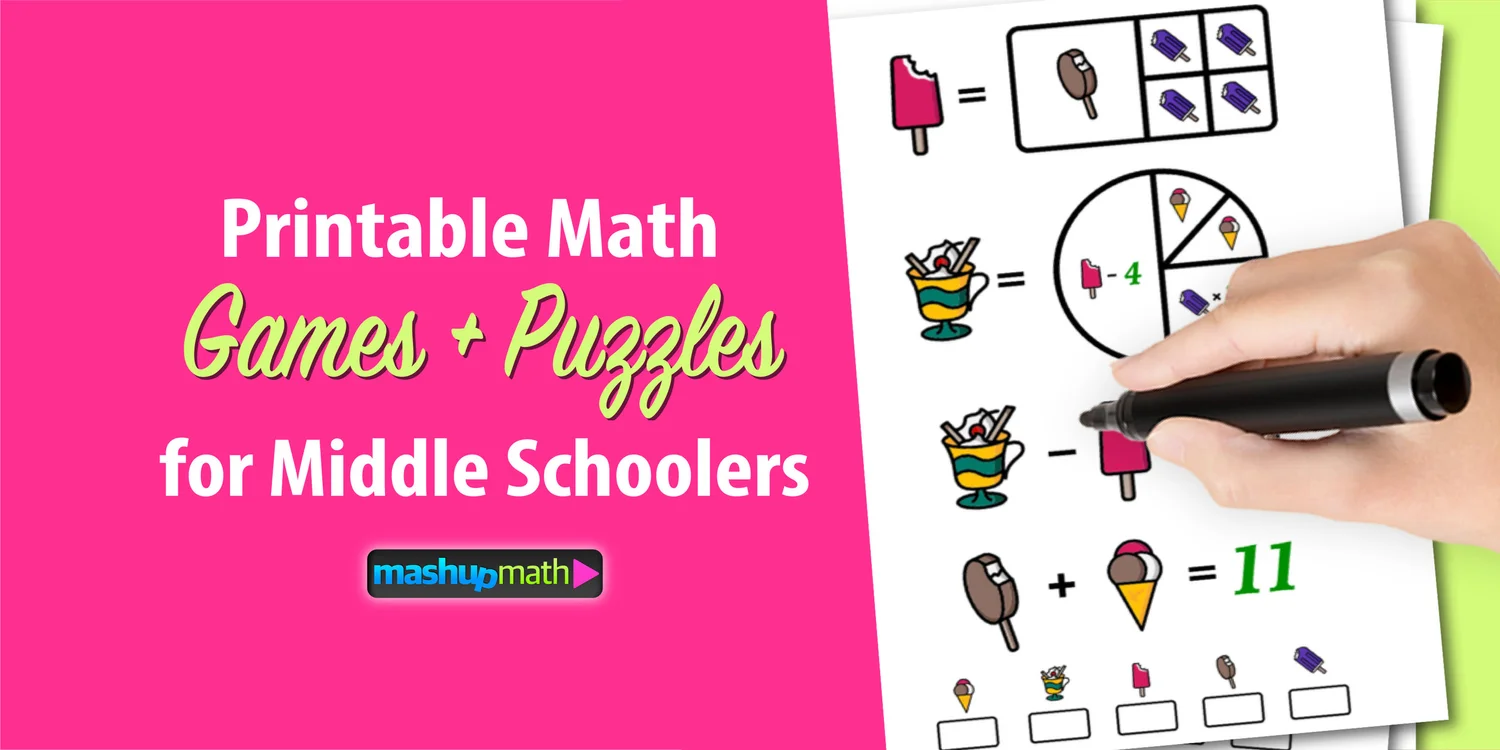 Free Math Puzzles for Middle School Students — Mashup Math