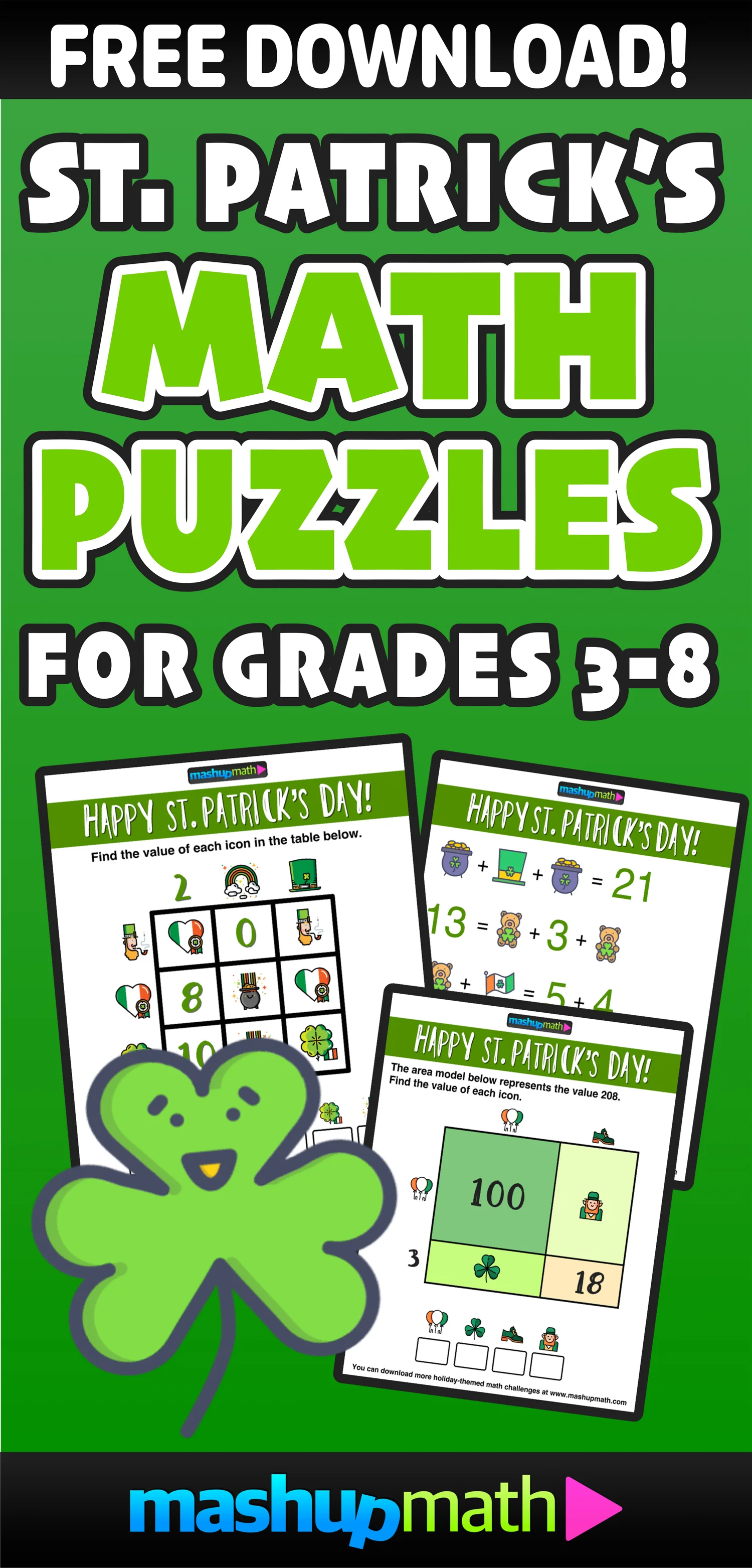 Are You Ready? 5 Free St Patricks Day Math Activities for Grades 3-8 ...