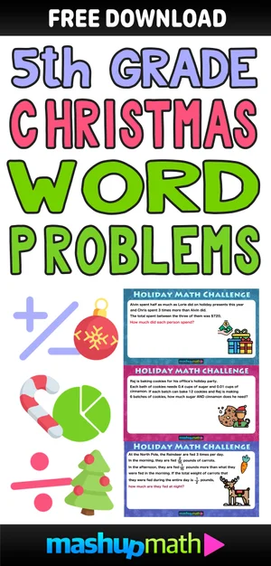 The Best Math Christmas Word Problems for 5th grade — Mashup Math