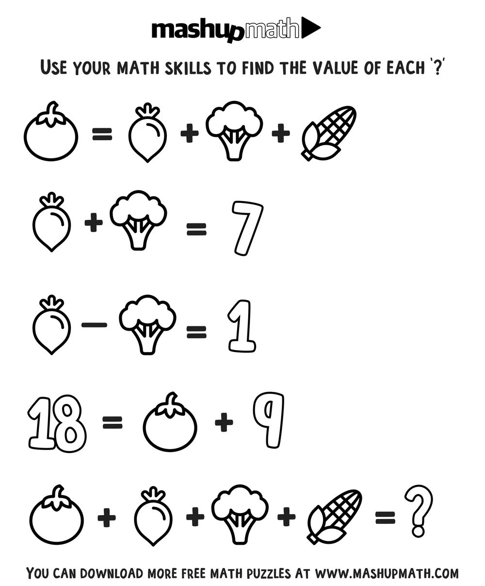 Free Math Coloring Worksheets for Grades 1-8 — Mashup Math