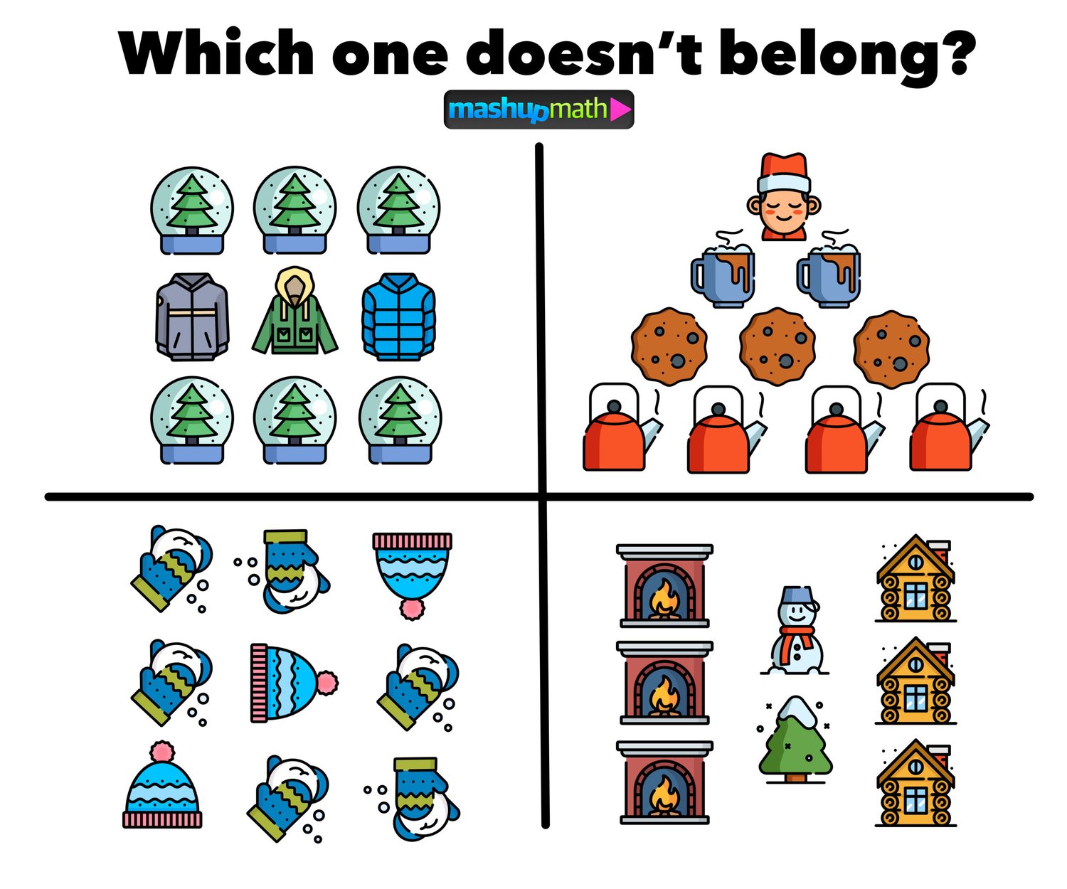 Which One Doesn't Belong? Free Math Activities for Grades 1-8 — Mashup Math