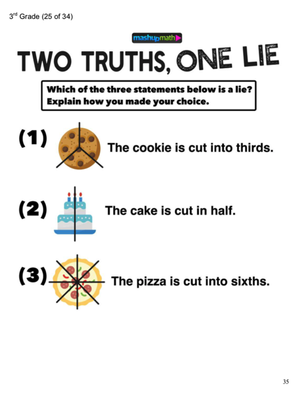 101 Two Truths and One Lie! Math Activities for Grades 3, 4, and 5 ...