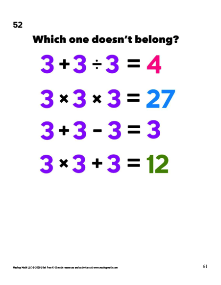 101 Daily 'Which One Doesn't Belong?' Activities for Grades 1-8 ...
