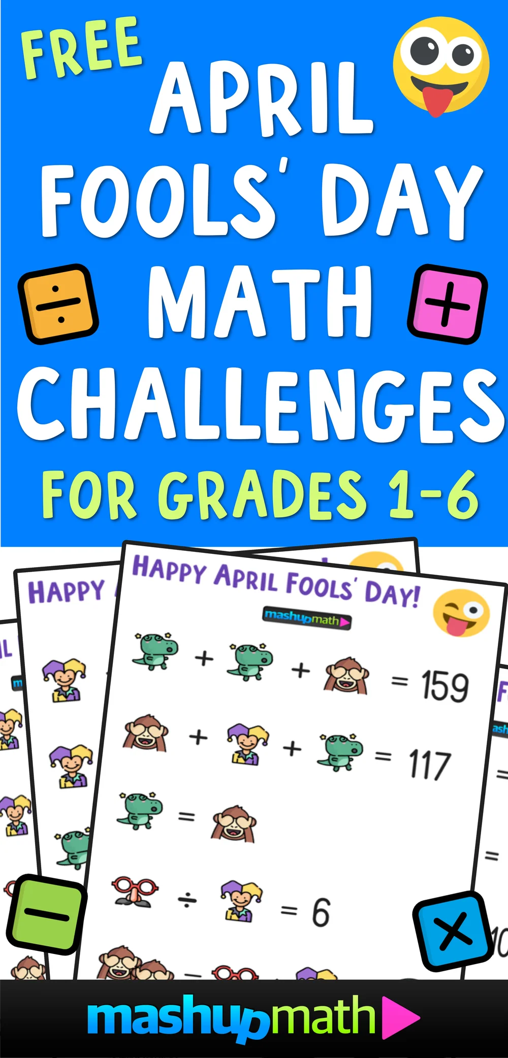 April Fools' Day Math Puzzle for Grades 1-6 — Mashup Math