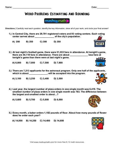 5th Grade Math Word Problems: Free Worksheets with Answers — Mashup Math