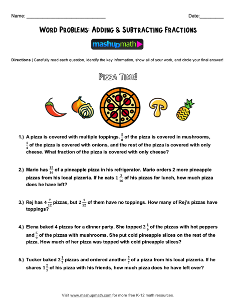 5th Grade Math Word Problems: Free Worksheets with Answers — Mashup Math