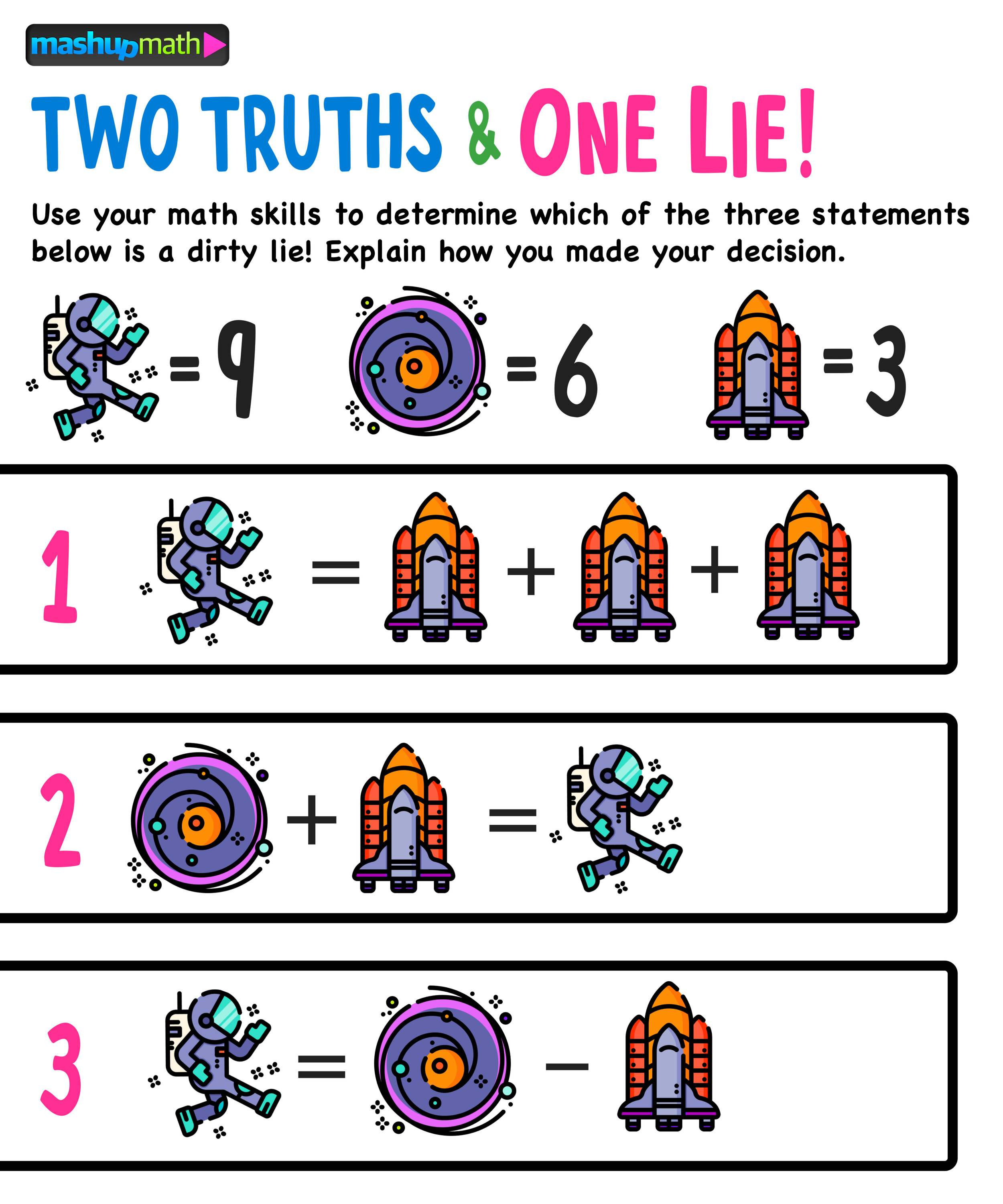 Two Truths and One Lie — Blog — Mashup Math