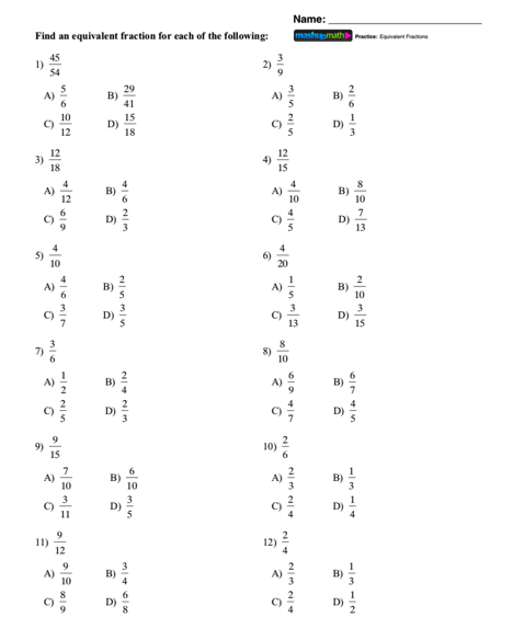 Equivalent Fractions Explained—Definitions, Examples, Worksheets ...