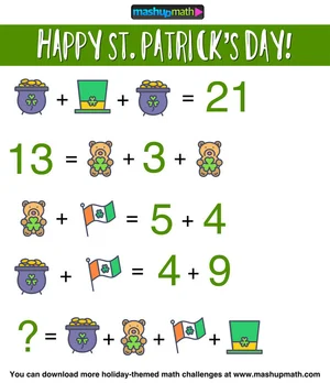 Free St. Patrick's Day Math Activities for Grades K-8 — Mashup Math