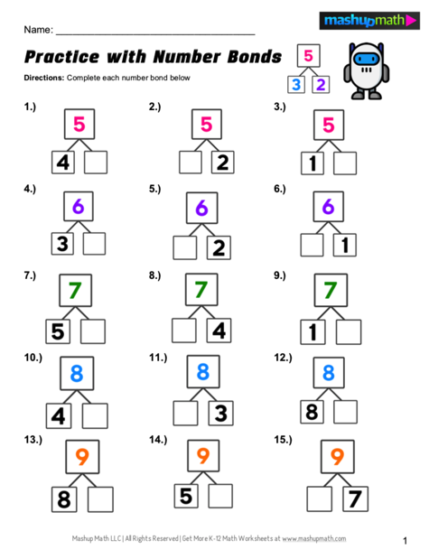 Number Bonds Explained: Free Worksheets Included — Mashup Math