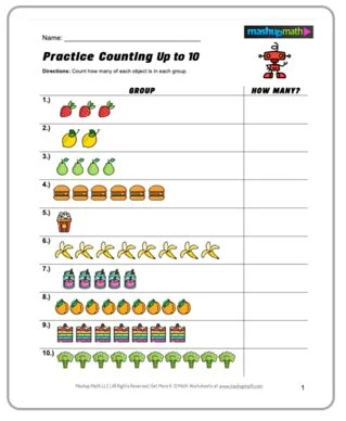 Free Kindergarten Math Worksheets—Printable w/ Answers — Mashup Math