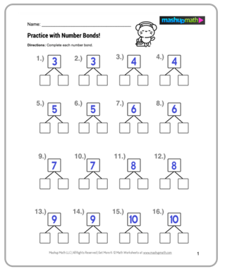 Free 1st Grade Math Worksheets—Printable w/ Answers — Mashup Math