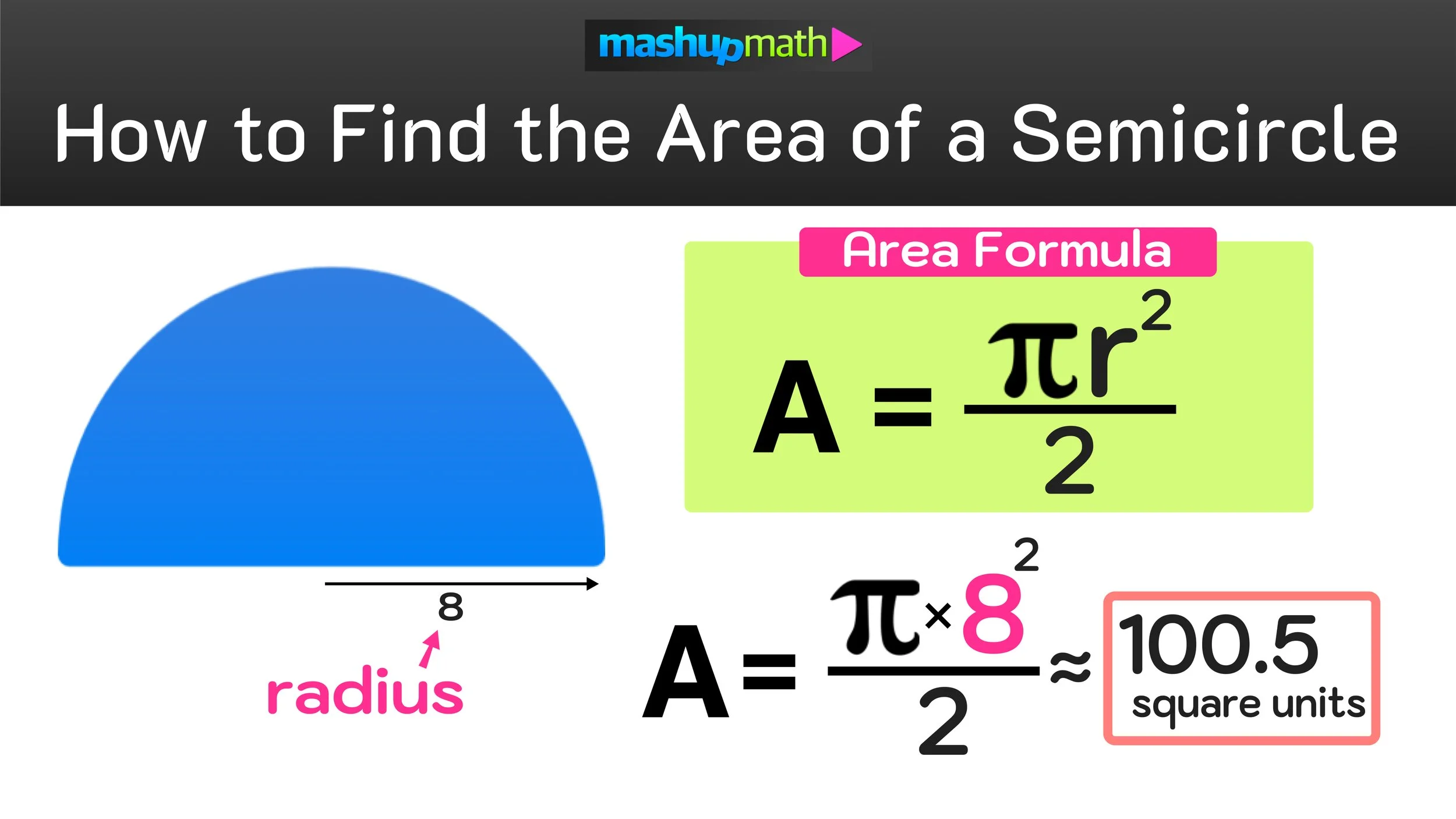 How To Find The Area Of A Semicircle In 3 Easy Steps Mashup Math