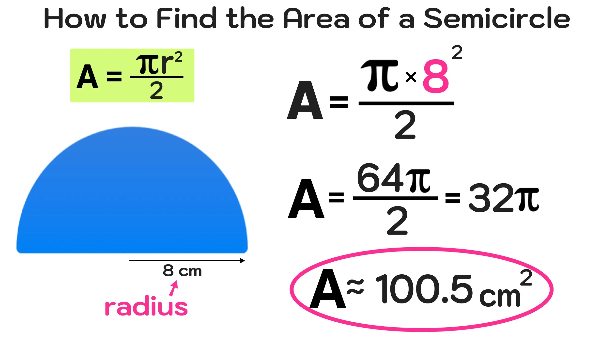 Area of a Semicircle Calculator — Mashup Math