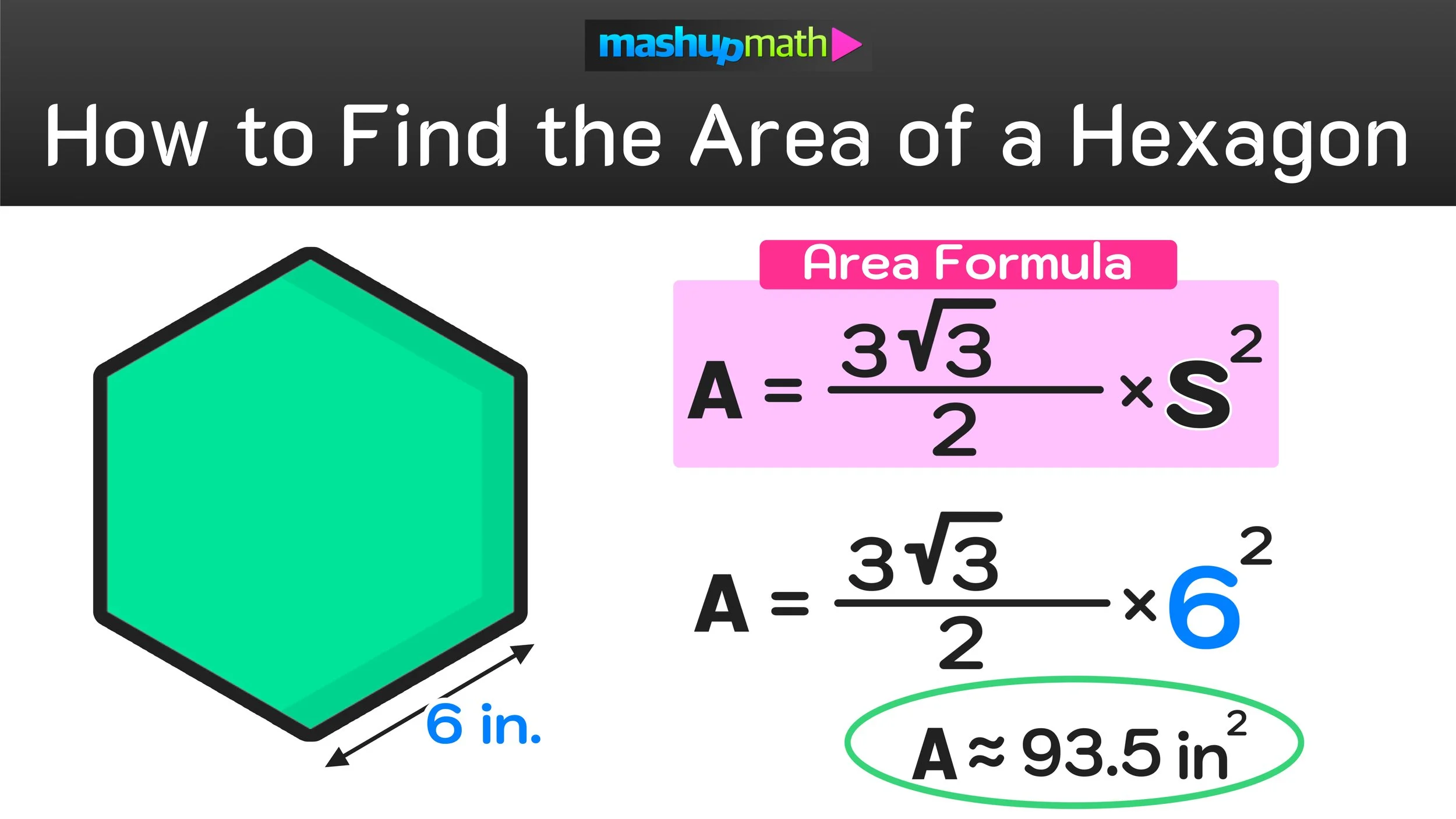 How to Find the Area of a Hexagon in 3 Easy Steps — Mashup Math