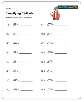 Free 8th Grade Math Worksheets—Printable w/ Answers — Mashup Math