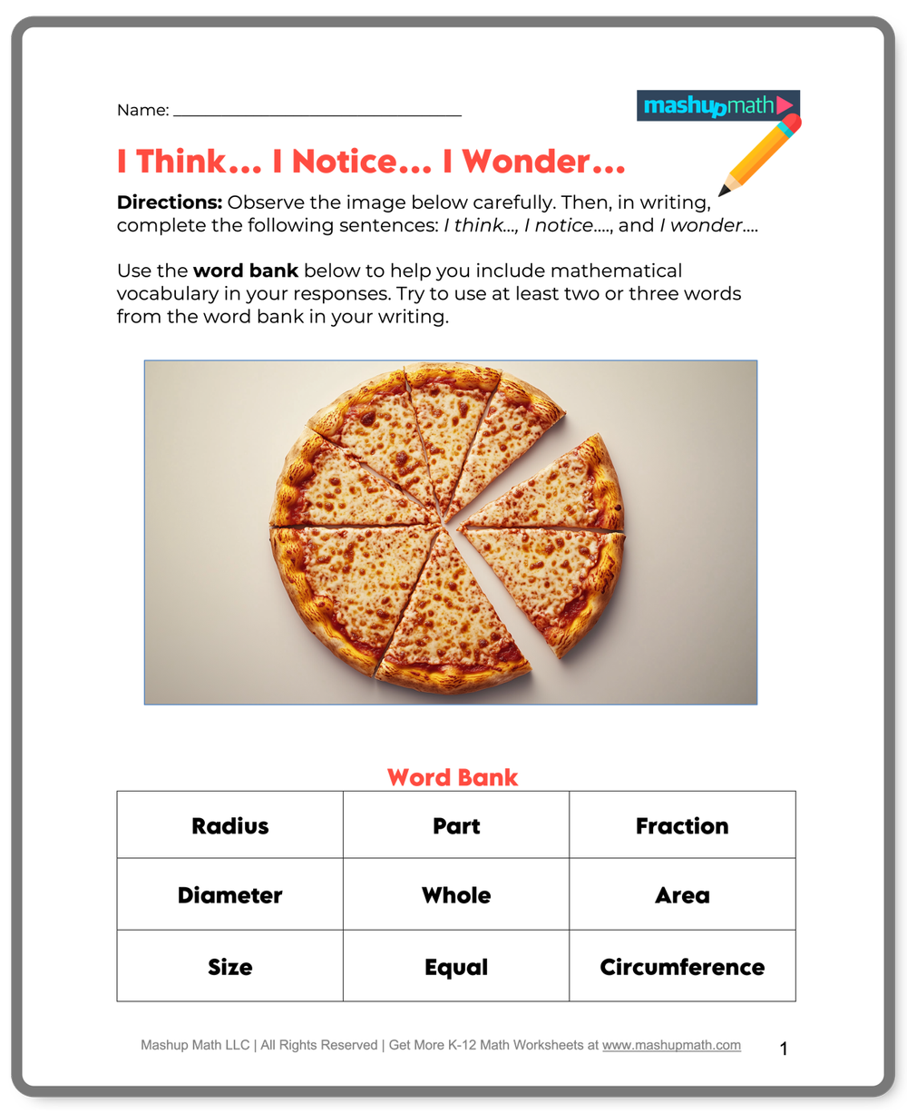 Think-Notice-Wonder — Mashup Math