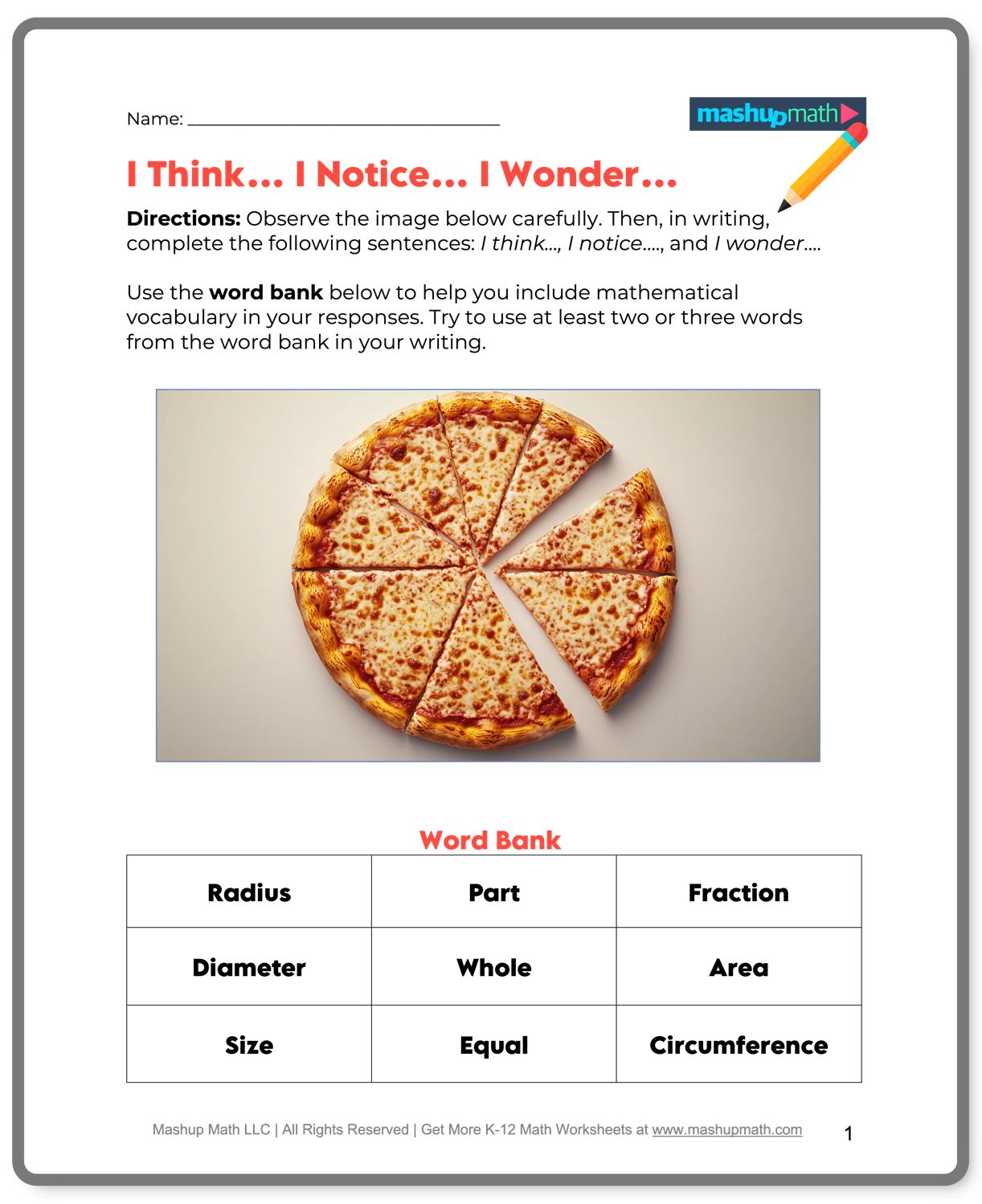 Think-Notice-Wonder — Mashup Math