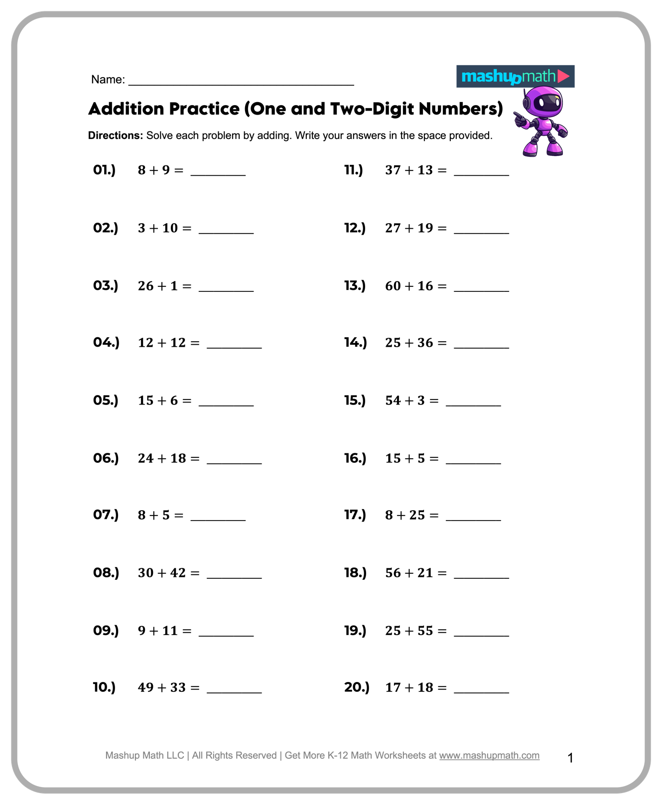 Free 3rd Grade Math Worksheets—Printable w/ Answers — Mashup Math