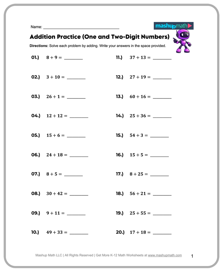 Free 3rd Grade Math Worksheets—Printable w/ Answers — Mashup Math