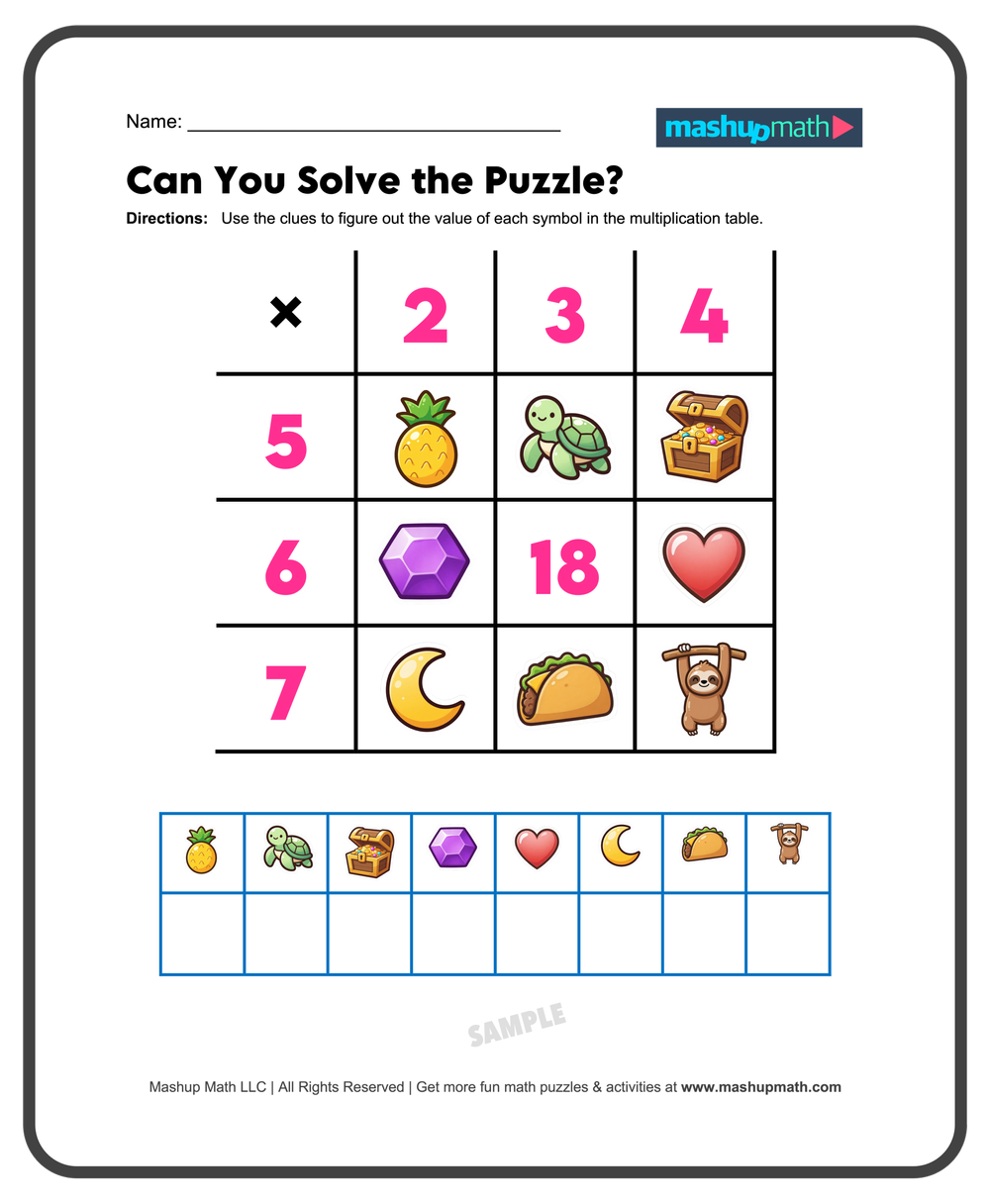 Multiplication Puzzles — Mashup Math
