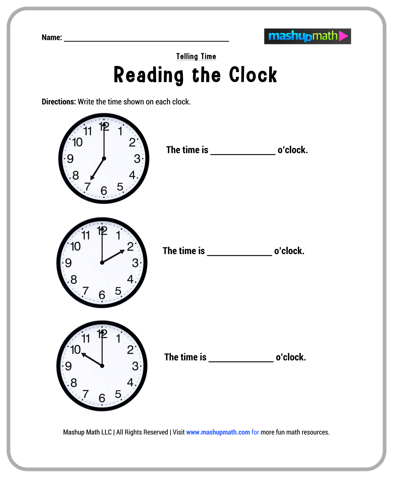 Free 1st Grade Math Worksheets—Printable w/ Answers — Mashup Math