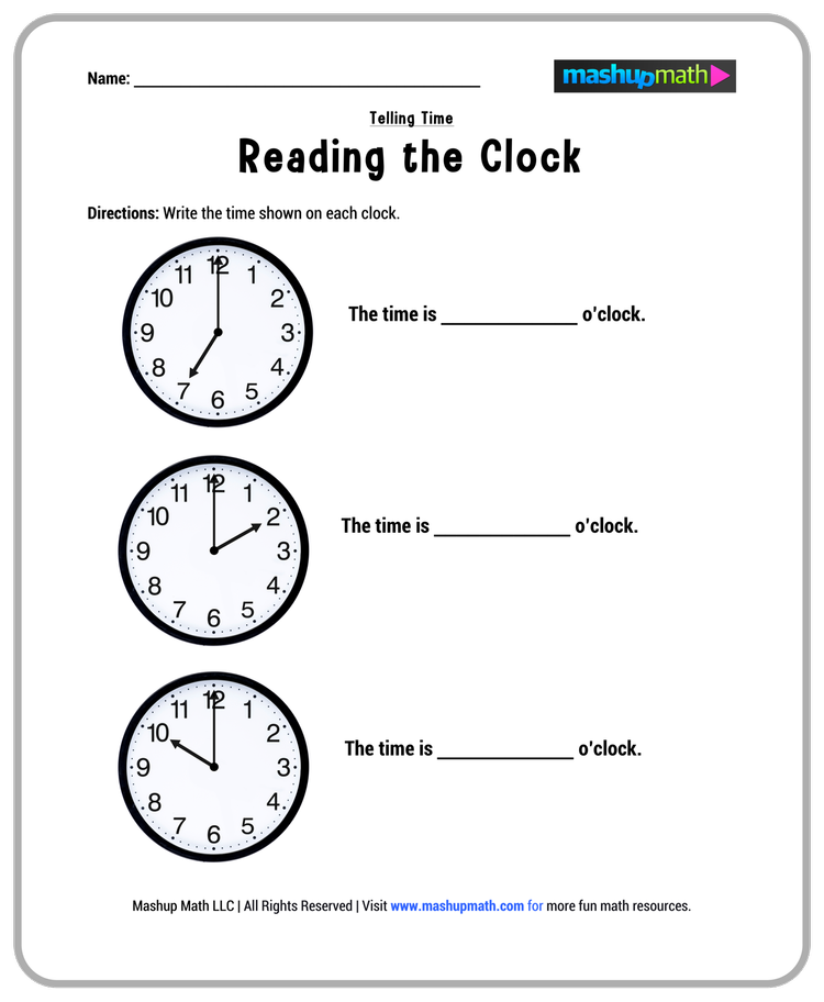 Free 1st Grade Math Worksheets—Printable w/ Answers — Mashup Math