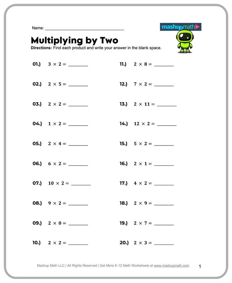 Free 2nd Grade Math Worksheets—Printable w/ Answers — Mashup Math