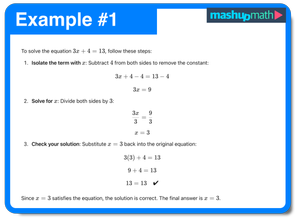 Free Multi Step Equations Worksheets — Mashup Math