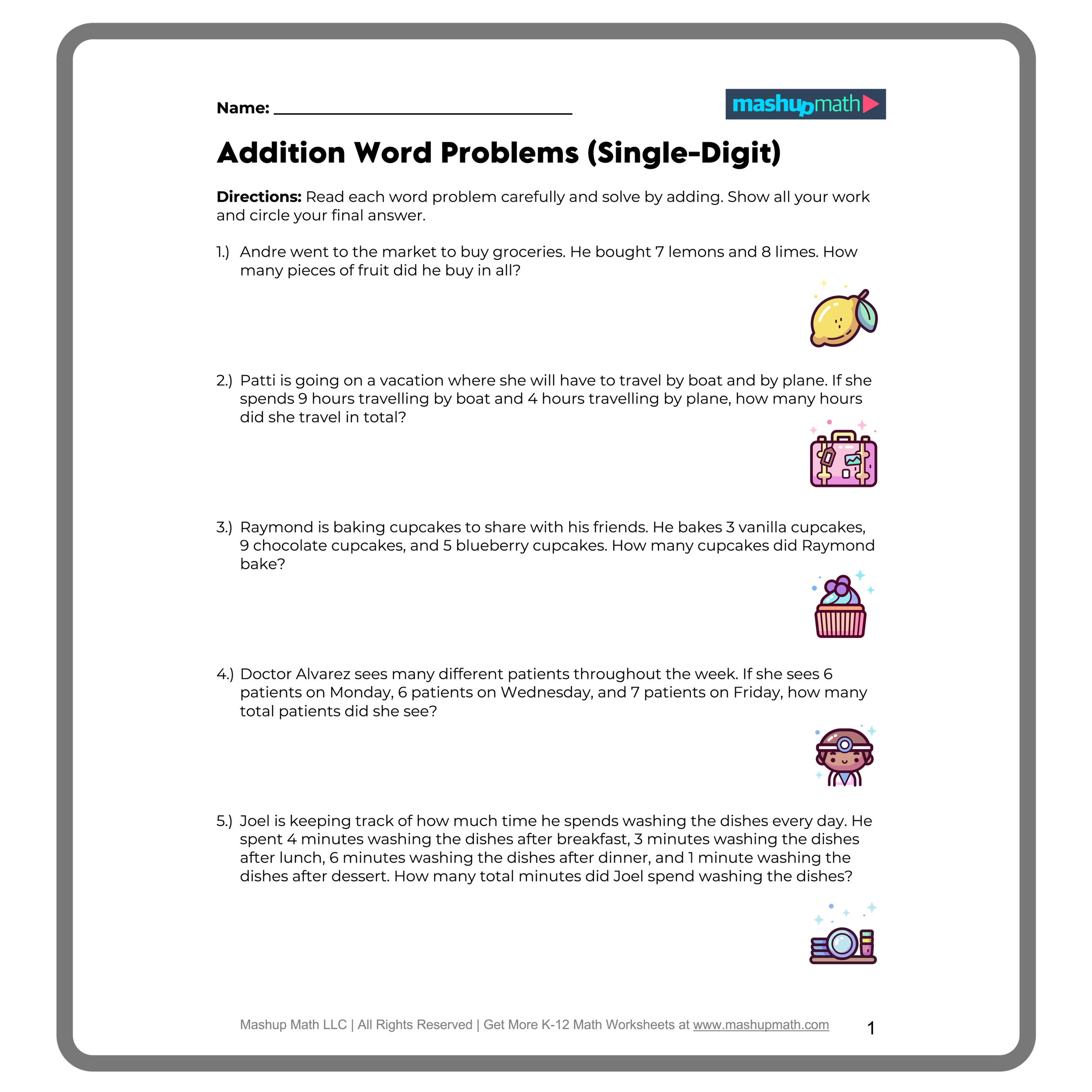 3rd Grade Word Problems—Free PDF Worksheets — Mashup Math