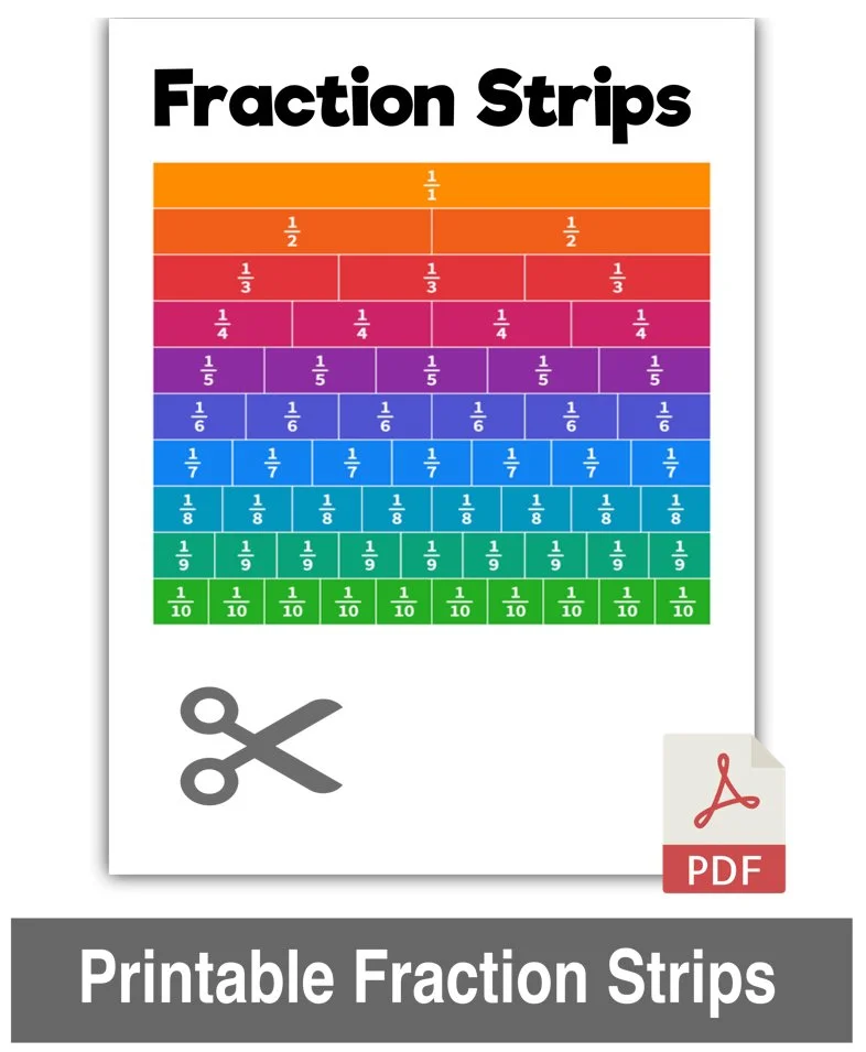 Fraction Strips Printable Activity for Students — Mashup Math